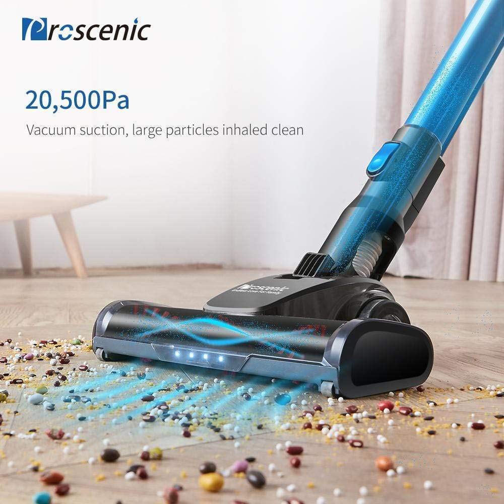 Proscenic P10 Cordless Vacuum Cleaner, 22000Pa Powerful, LED Touch Screen, 4 Adjustable Suction Modes, Removable Battery, 4-in-1 Handheld for Carpet Hard Floor Car Pet Hair, Blue
