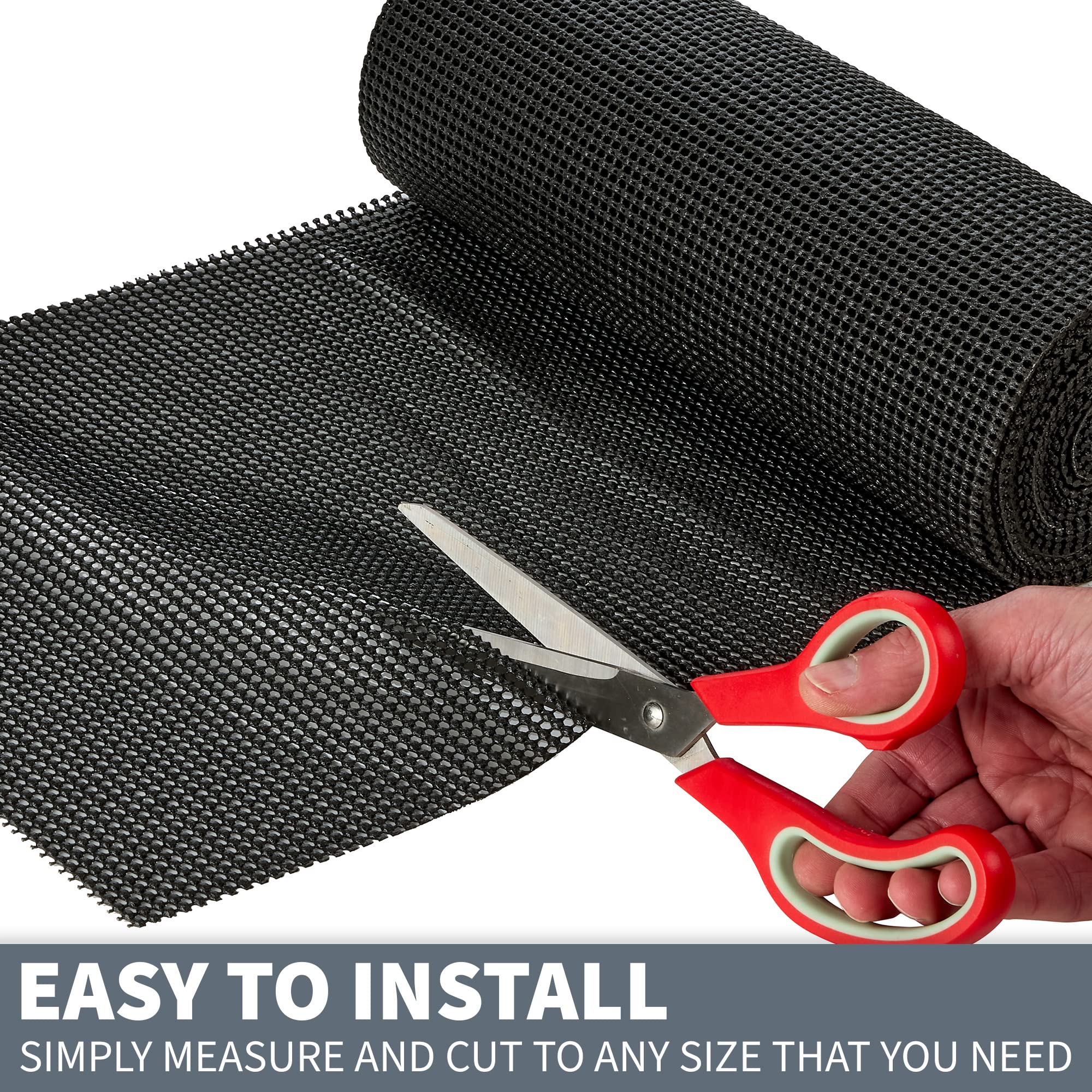 Sterline Shelf Liner Paper - Drawer Liner Papers Black - 12 in x 20 ft, Cut-to-Size, Non-Adhesive, Durable, Non-Slip Mat, Easy Install, Strong Grip - Kitchen Cabinet Liners, Black Shelf Paper Liner