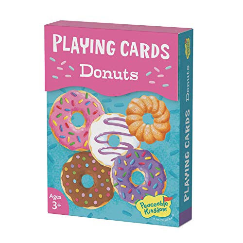 Peaceable Kingdom Full Deck of Themed Playing Cards for Kids – Donuts - Includes Instructions for a Classic Card Game - Great Gift for Ages 3 & up