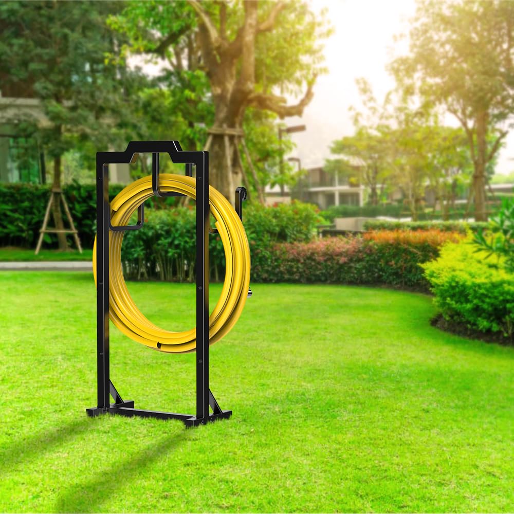 Skycarper Garden Hose Reel Holder Water Hose Hanger Organizer Stand,Black