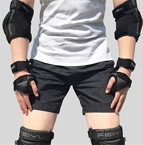 Protective Gear Set 6 in 1 Adults Teens Kids Knee Elbow Pads Wrist Guards for Skateboarding Riding Cycling Scooter Rollerblading Roller Skating