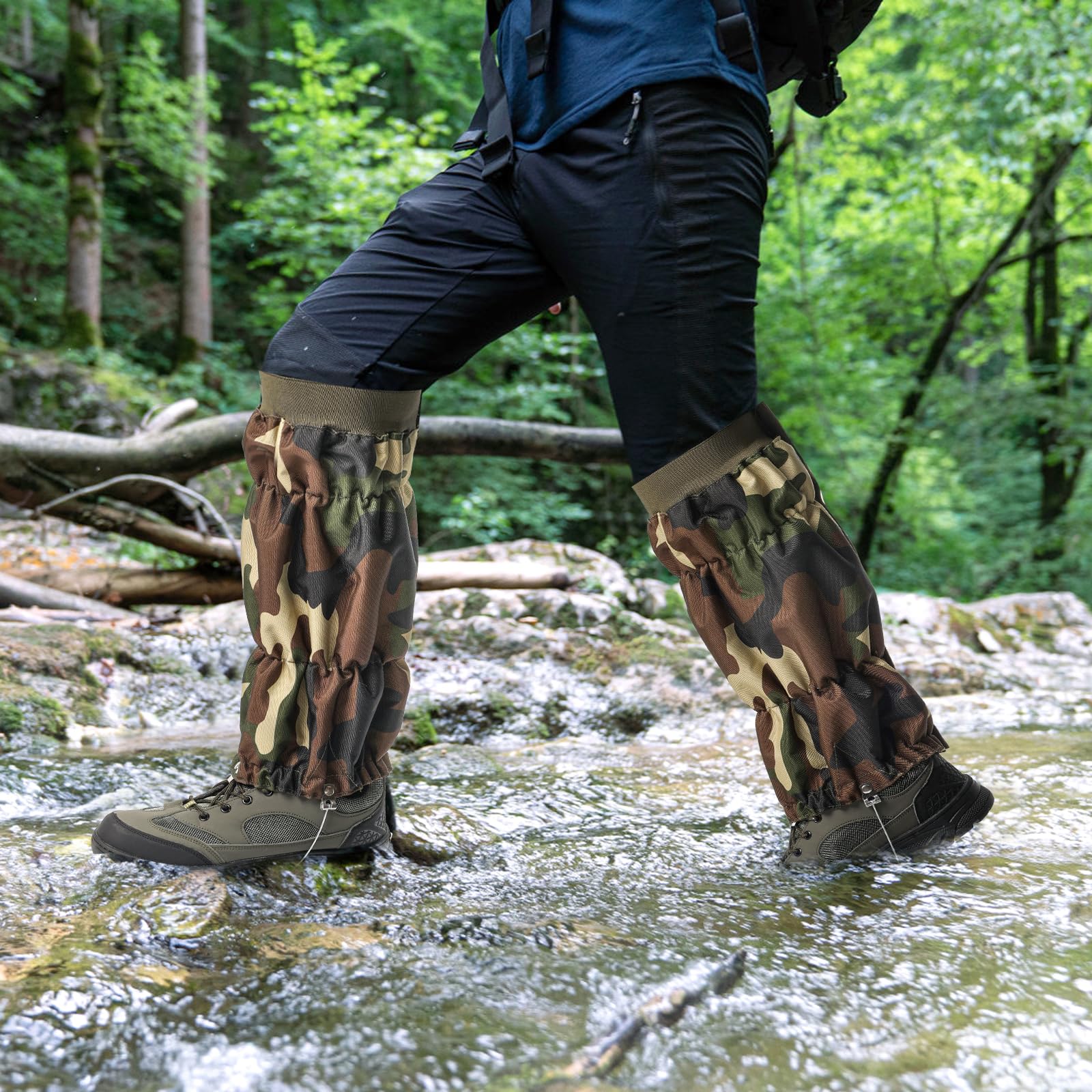 Snake Boots for Hunting Waterproof Snake Chaps for Hunting Boots Adjustable Snake Proof Gaiters Fits Men & Women Leg Bite Protective Guards