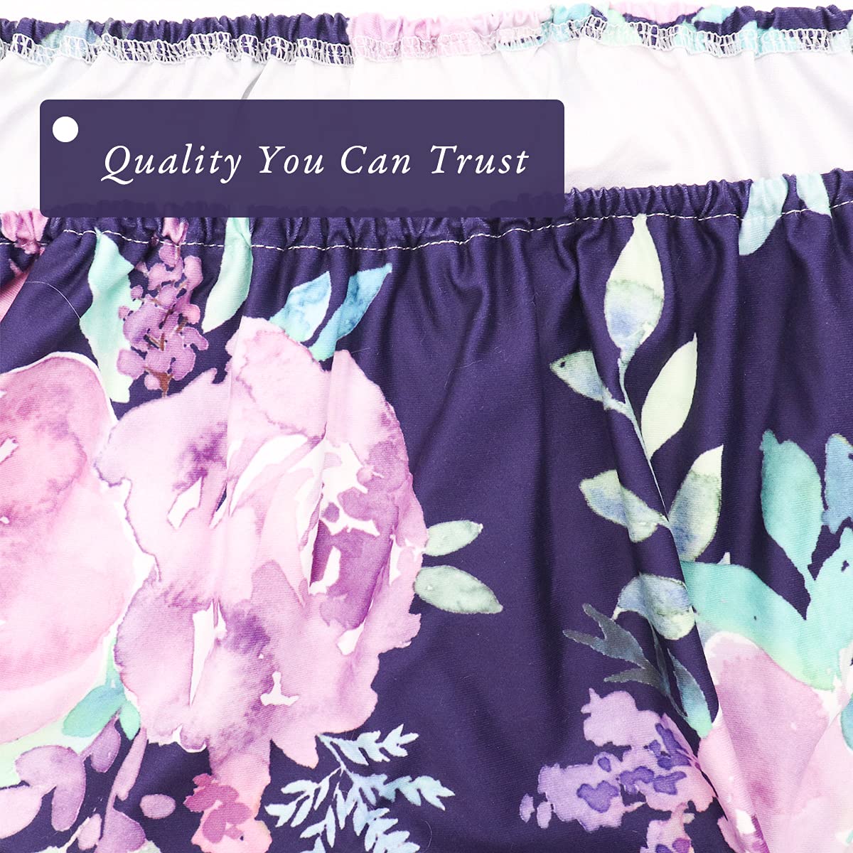 Purple Flower Changing Pad Cover Diaper Changing Mat Cover Sheets for Newborn Girls Soft Breathable Nursery Changing Table Sheets