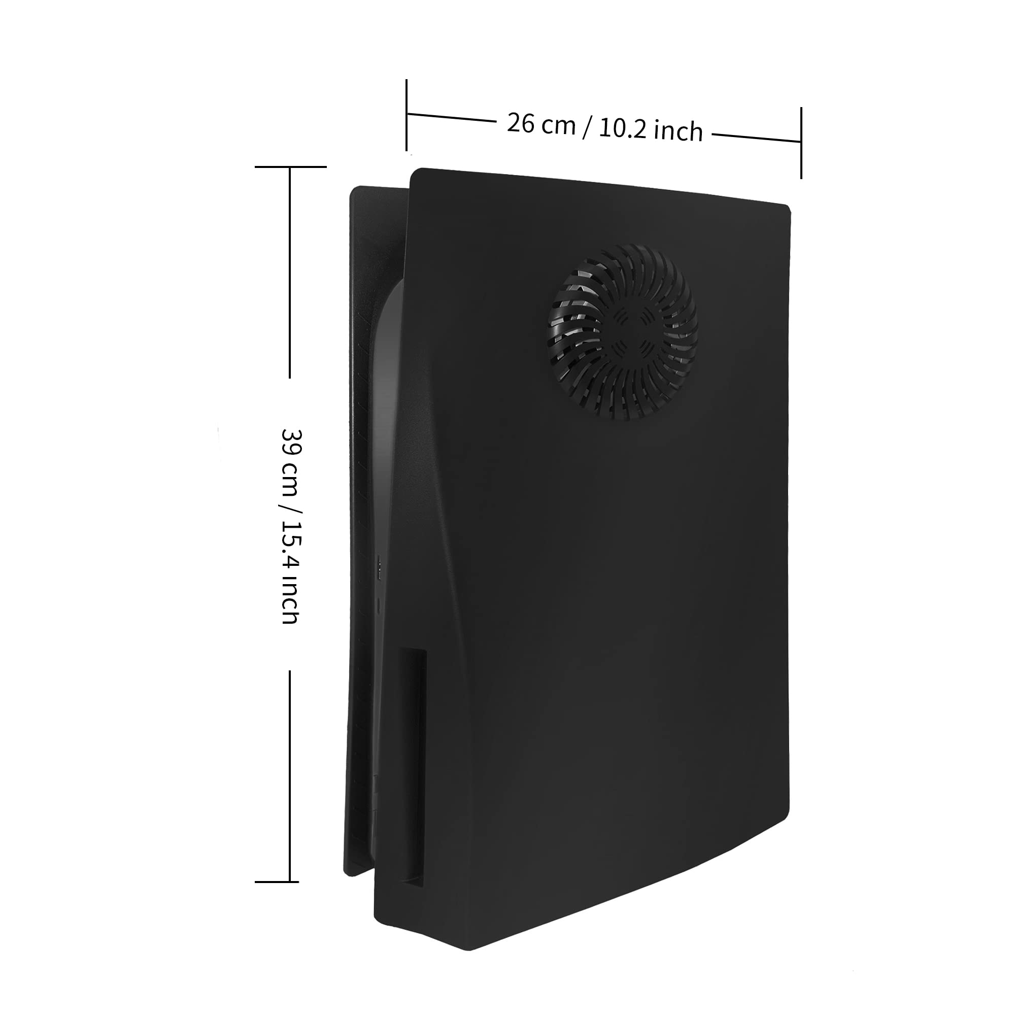 ZBBLZMM PS5 Plates Black for Playstation 5 Disc Edition | PS5 Cover Plates with Cooling Vents for Extra Heat Dissipation | Hard and Shockproof Anti-Scratch ABS PS5 Face Plates