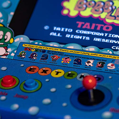 Numskull Quarter Arcades Bubble Bobble Collector's Edition Mini Arcade - 1/4 Scale Authentic Wooden Replica, Original ROM, Rechargeable Battery & 3W Speakers for Retro Enthusiasts