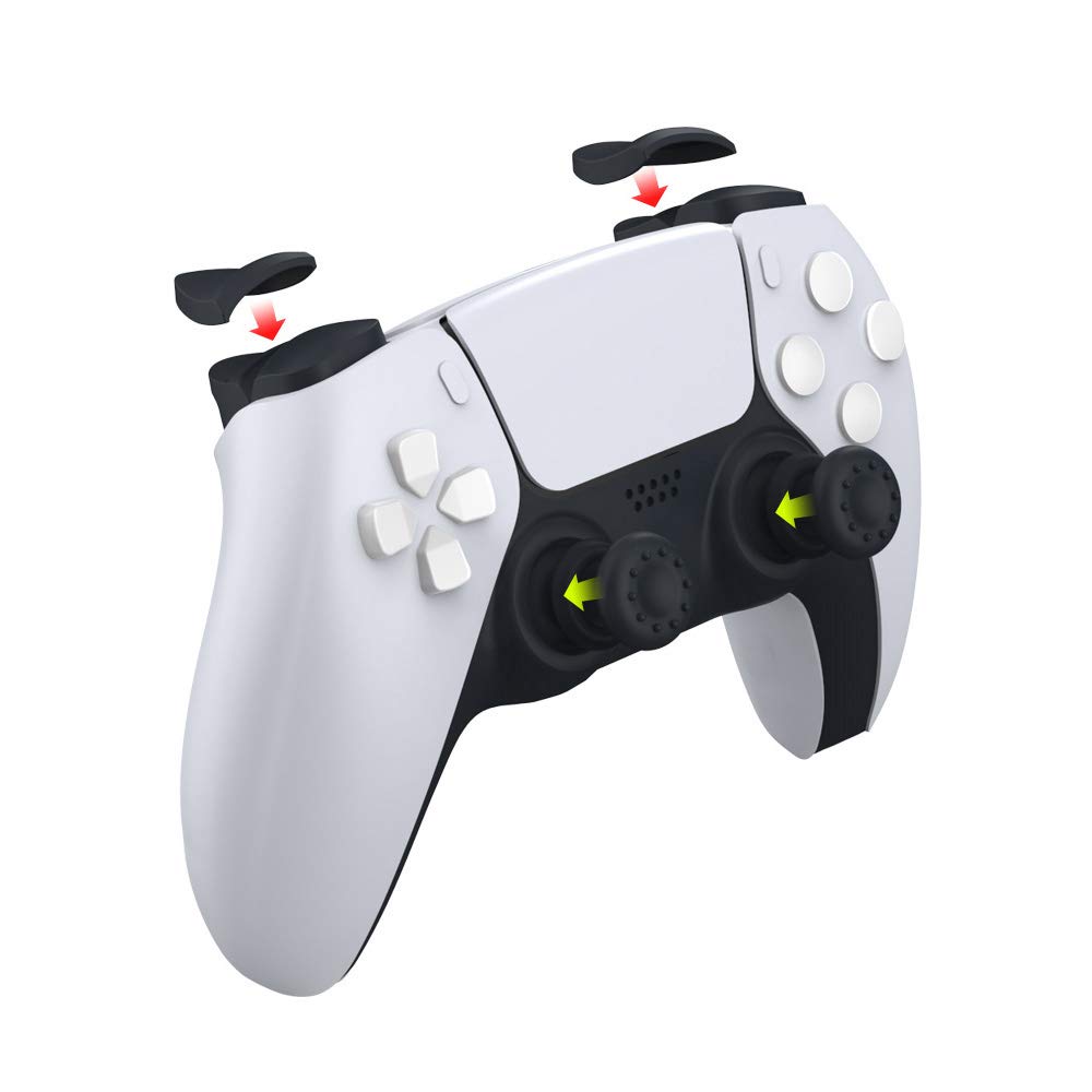 Replacement Trigger Extenders with Thumb Grips kit for PS5 Controller Gamepad