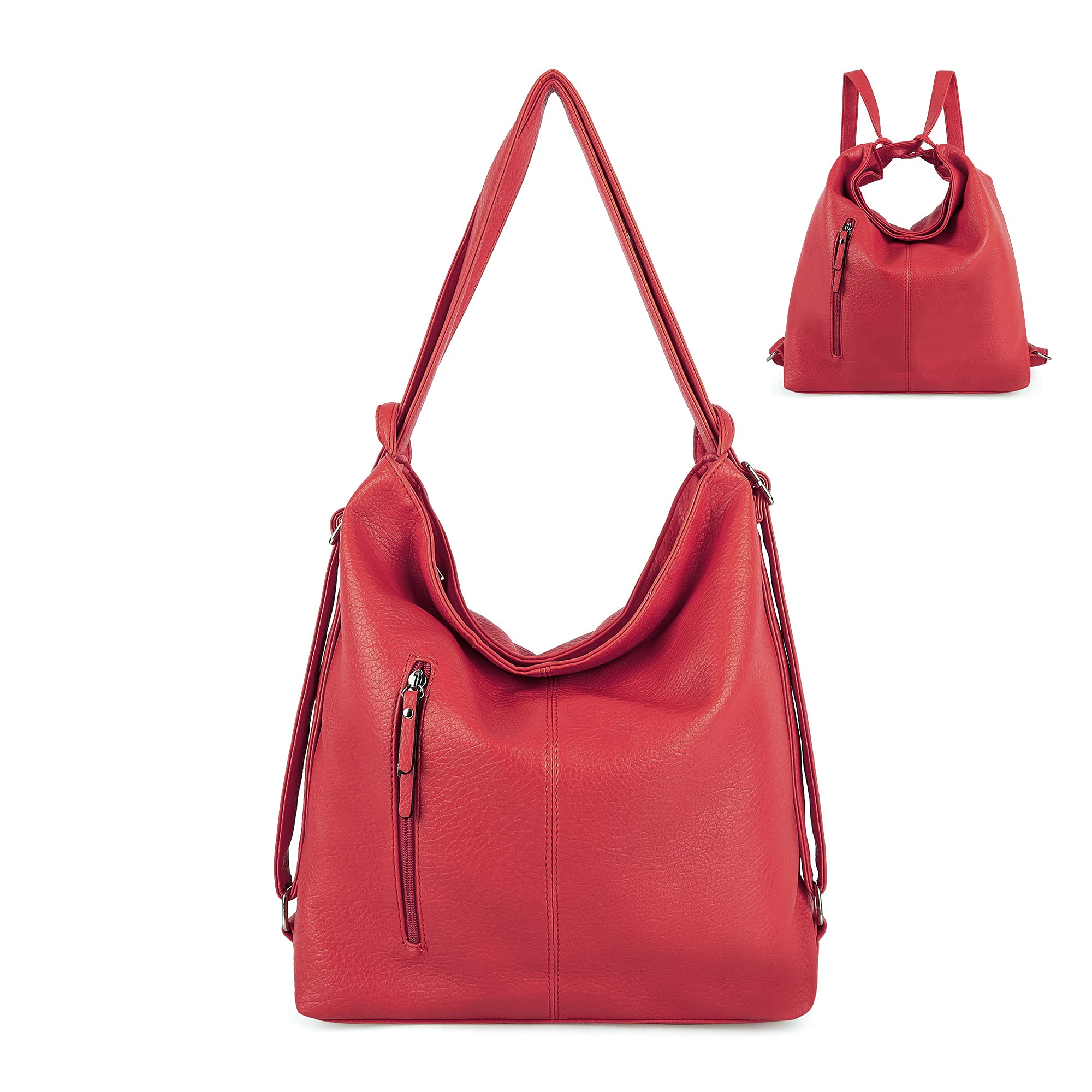 Purse for Women Convertible Backpack Purses and Handbags Crossbody Shoulder Bag - Silver