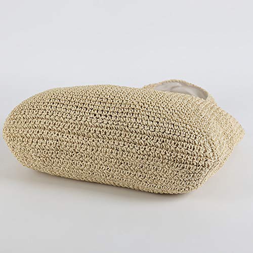 VSERETLOON Vegetable Basket Straw Bag Rattan Bag Hand-Woven Bag Straw Bag One-Shoulder Handbag,Khaki,As Shown