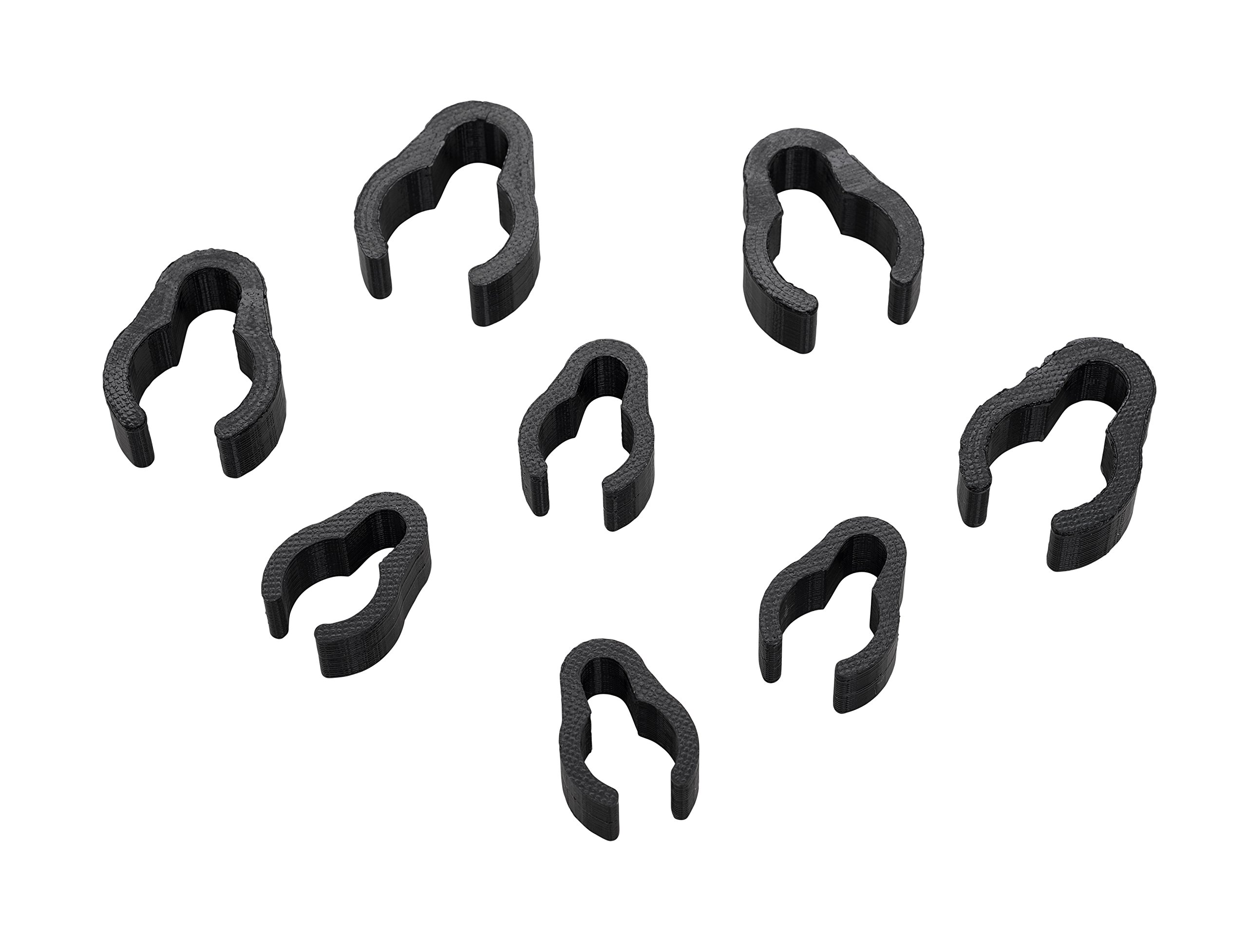 Mic Cable Clips - Universal Microphone Boompole Cable Clip Set - Includes Clips for 3/4" and 5/8" Pole Sections - Durable and Flexible ABS Plastic Clips Snap on Tight - Up to 3/8" Wire (8 Pack)