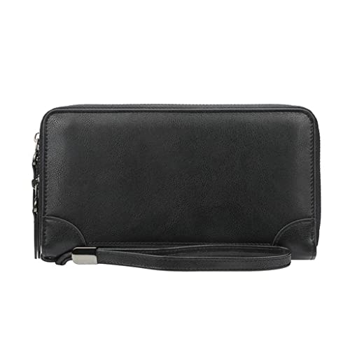 ZCMEB Men's Wallet Long Large Capacity Zipper Wallet Men's PU Leather Wallet Men's Business Wallet