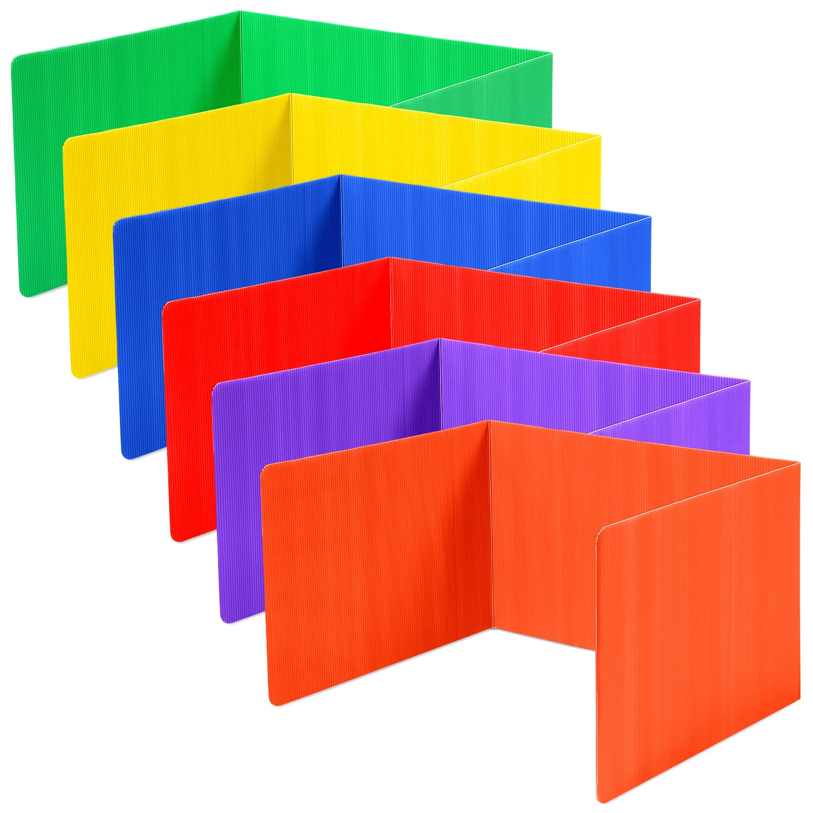 Qunclay 36 Pack Privacy Boards for Students Desk Dividers Classroom Privacy Folders Panel Desk Shields Bulk Plastic Test Dividers Waterproof for School Office Home 17 x 14 x 13 Inches, 6 Colors