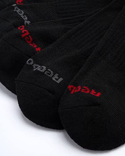 Reebok Men's Athletic No-Show Low Cut Socks with Cushion Comfort (12 Pack), Size 6-12.5, Classic Black