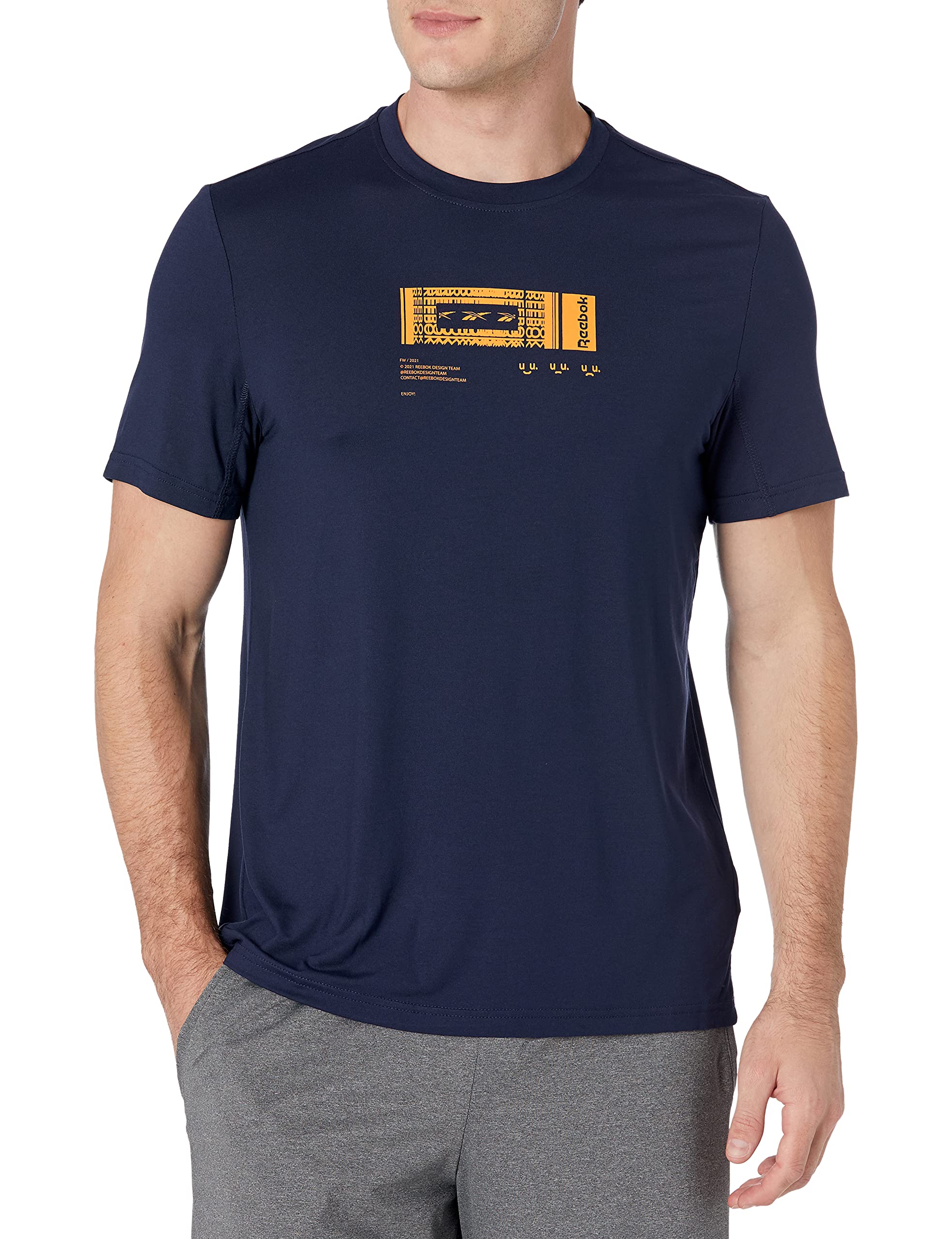 Reebok Men's Standard Activchill Graphic Tee, Vector Navy, Medium