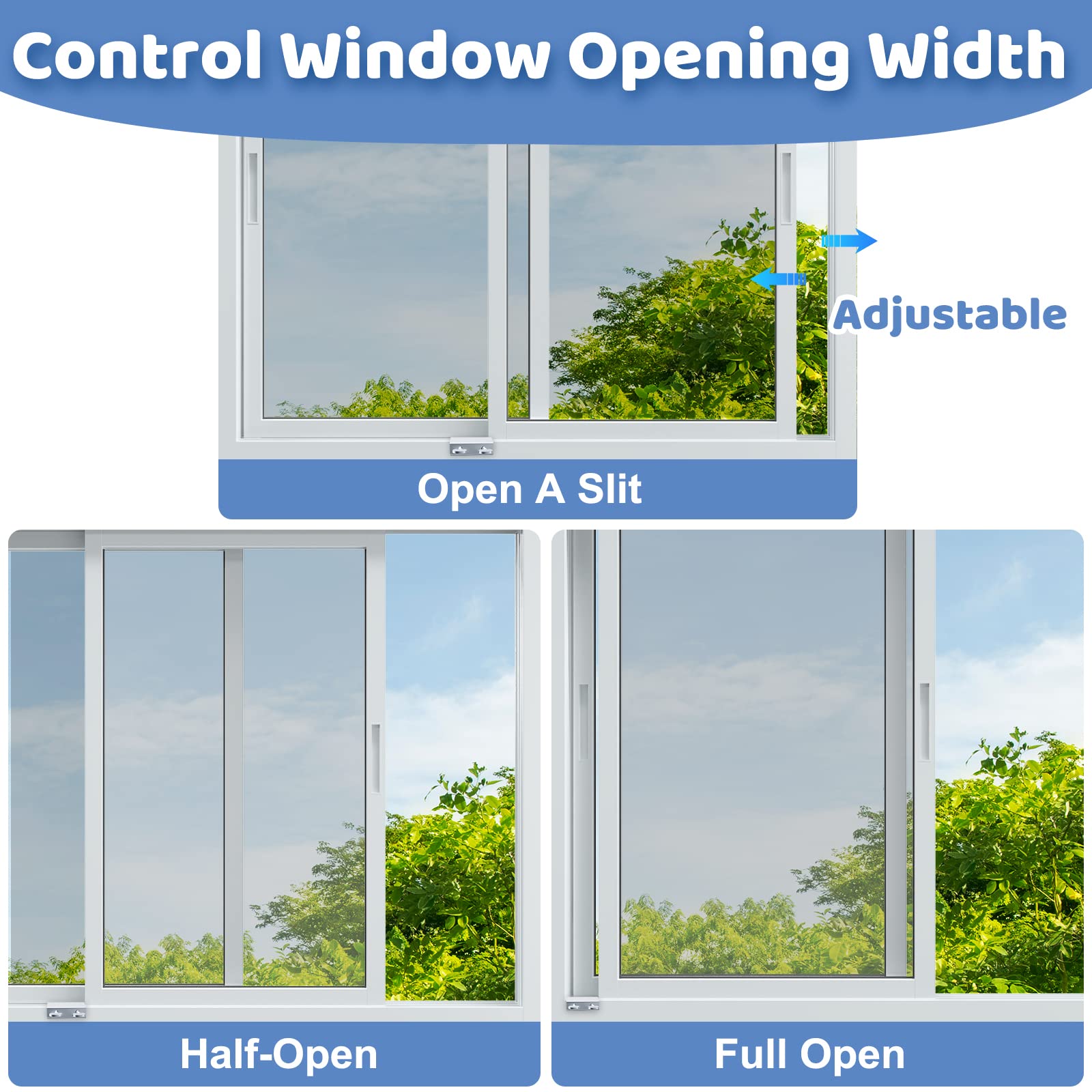 Sliding Glass Door Lock Window Lock - Childproof 2Pack Unobtrusive Transparent Adhesive Secure Slide Door Lock for Window Patio Cabinet Closet, Security Bar Safety Guards Kids Toddler Baby Proofing