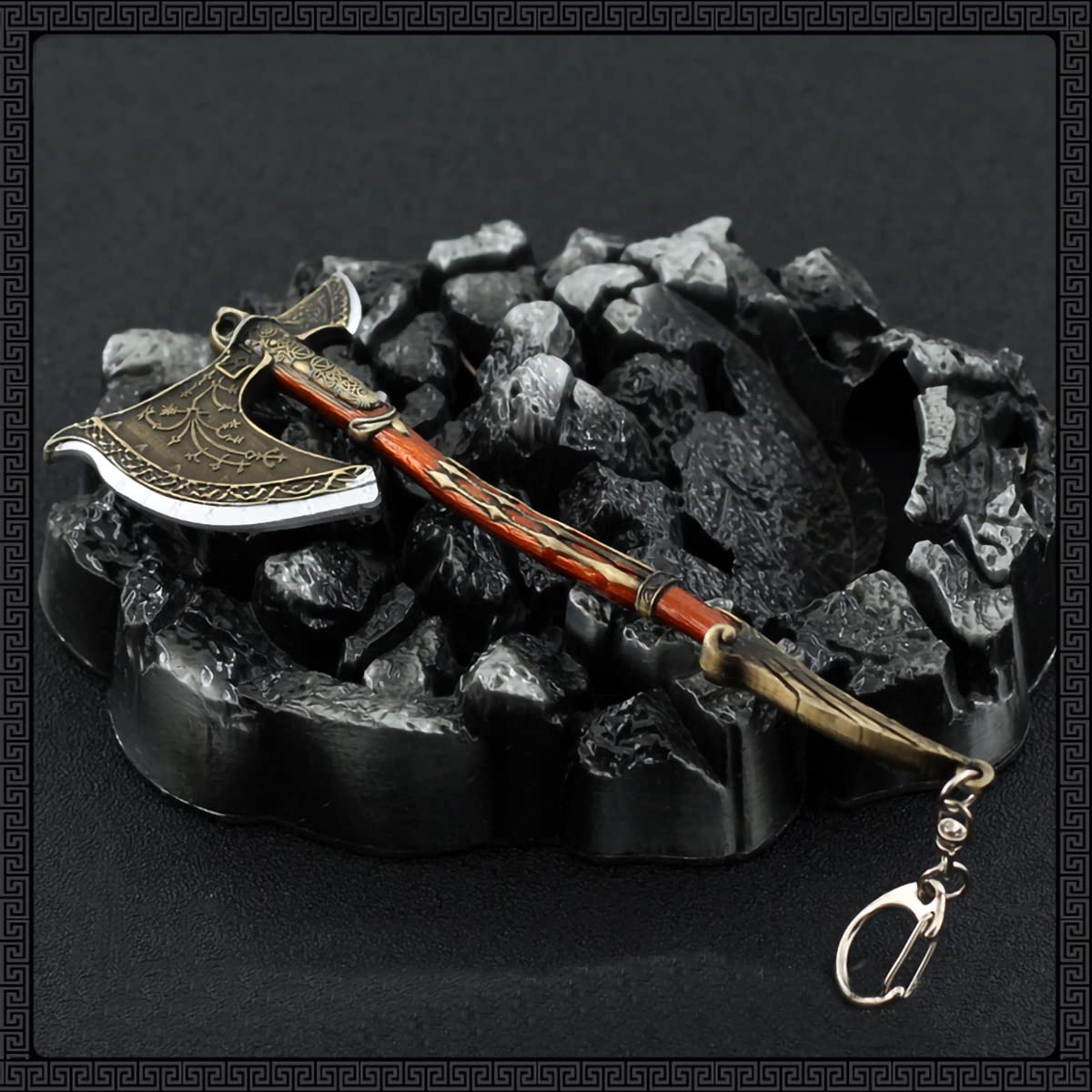 WODEJIAOBAO Keychain,Blades of Chaos,Leviathan Axe keychain Cosplay Jewelry Accessories Gift for Men or Women(2 Pcs
