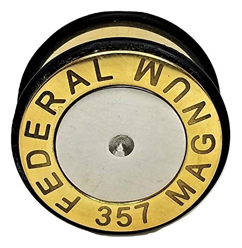 Pierced Republic Magnum 357 Bullet Ear Plugs - Metal, Weighted Ear Gauges - 10 Sizes - Pair (0 Gauge (8mm))