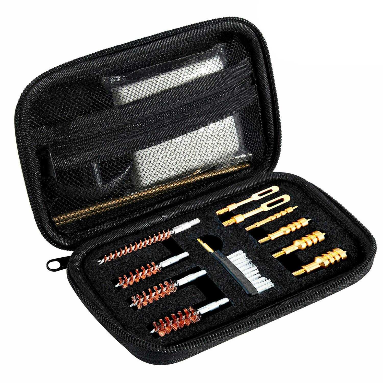 WINCENTPRO Gun Cleaning Kit, Universal Handgun Cleaning Kit for .22 .357/.38/9mm .40 .45 Caliber Pistol Cleaning Kit for All Guns with Carrying Case Portable Bronze Bore Brush