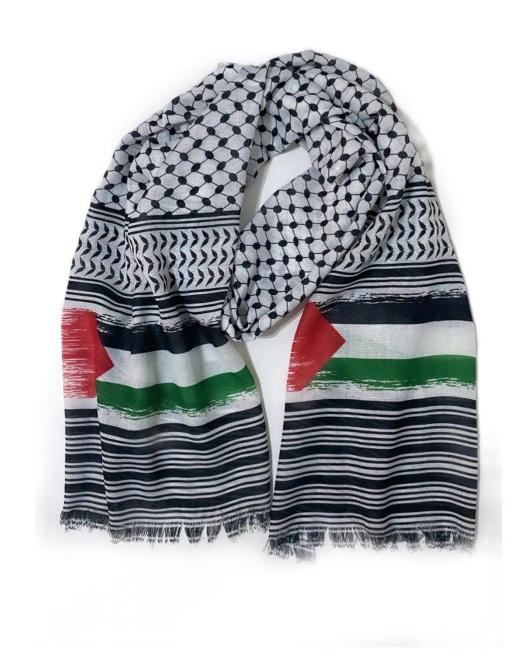 ZehAb Style Keffiyeh for Women, Shawl Scarf, Head Neck Scarf, Flag, Plus Size, Arab Gifts