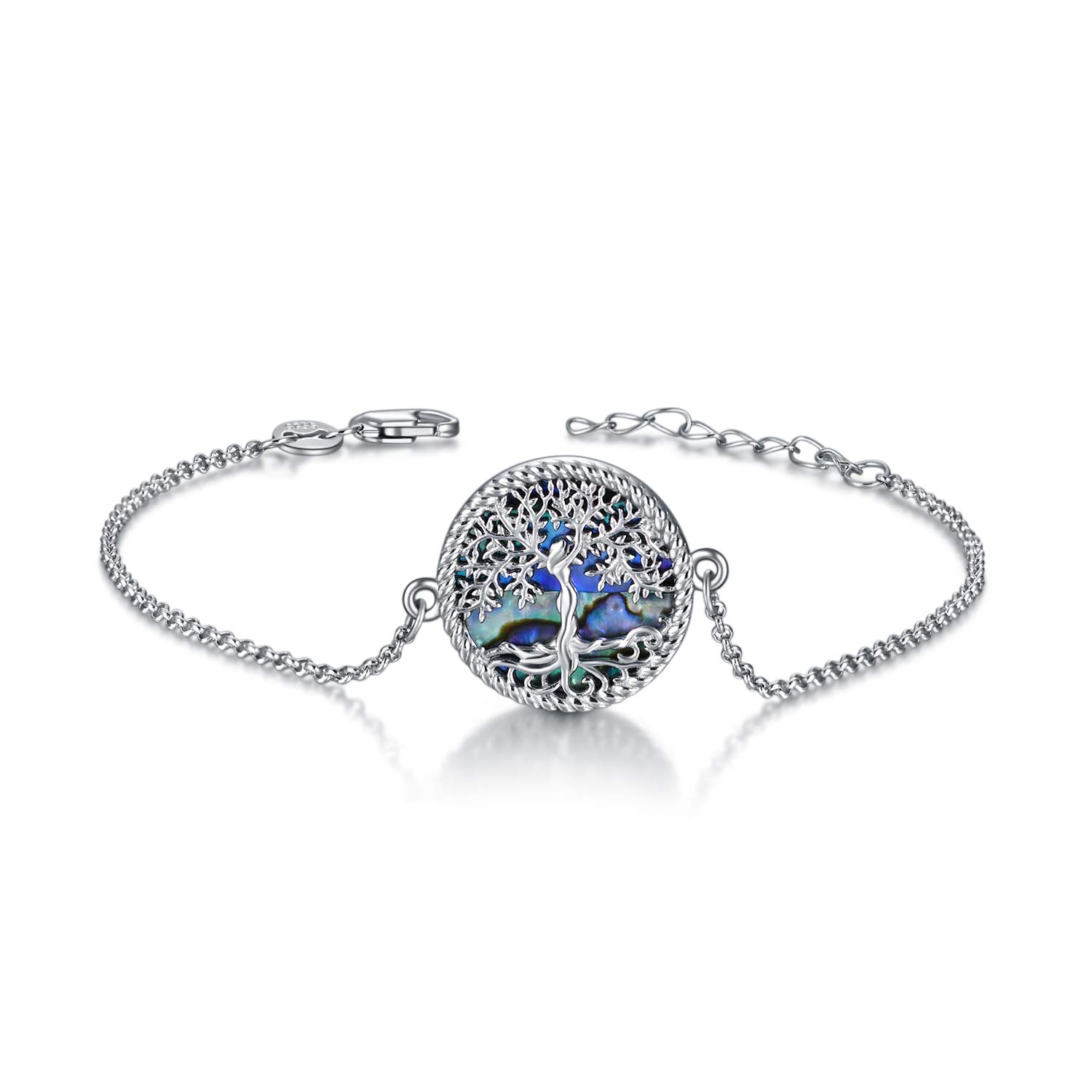 ONEFINITY Tree of Life Bracelet Sterling Silver Abalone Shell Tree of Life Bracelet Tree of Life Jewelry Gifts for Women