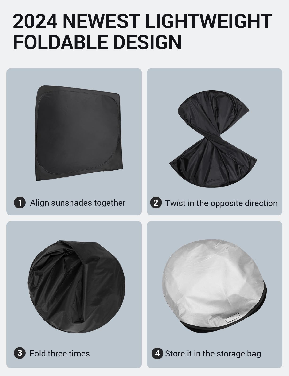 Proadsy 2024 Upgrade Front Windshield Sun Shade Foldable Sunshade Protector Custom Fit 2024 2023 2022 2021 2020 2019 2018 2017 2016 2015 Ford Transit Accessories