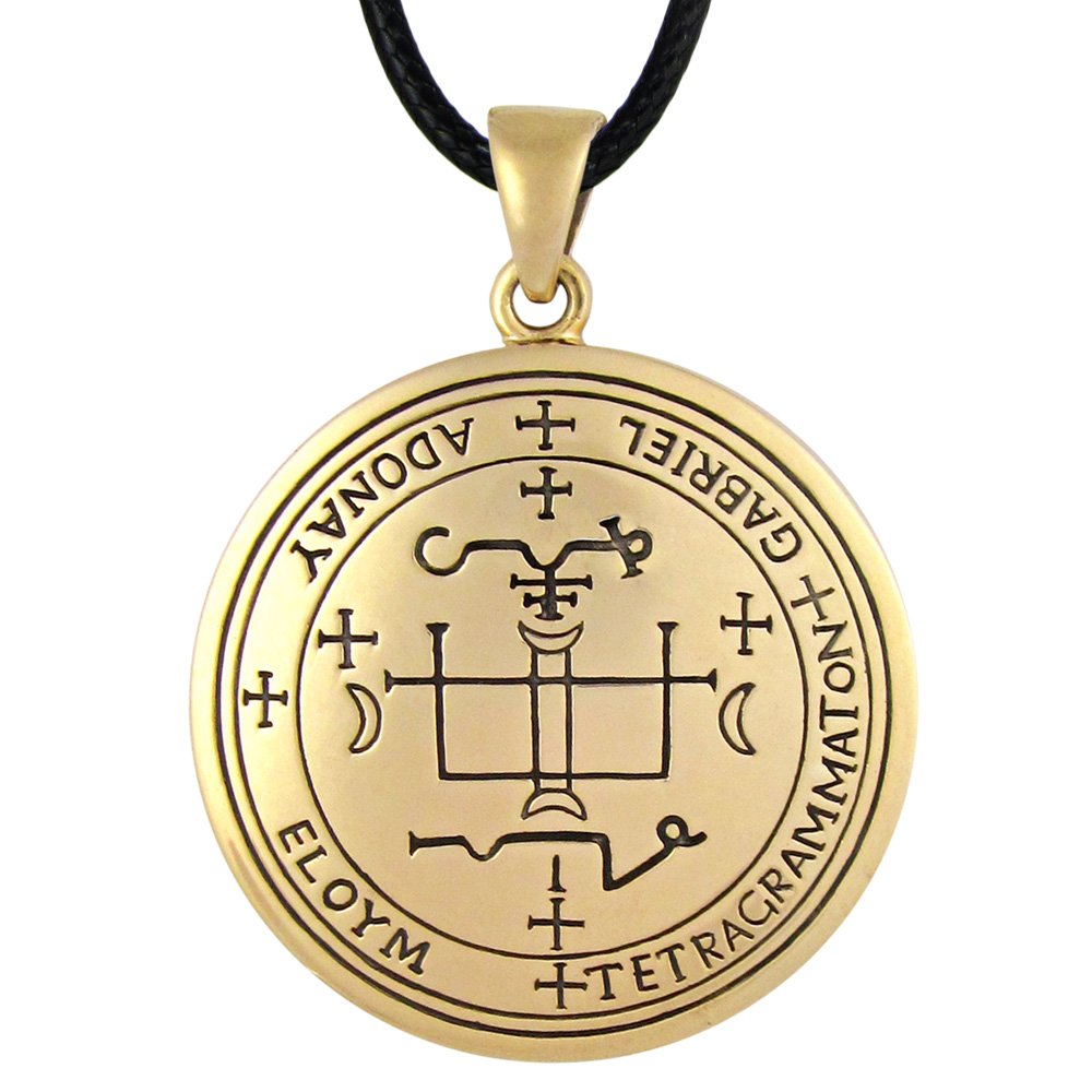 Moonlight Mysteries Bronze Sigil of Archangel Gabriel Talisman Necklace