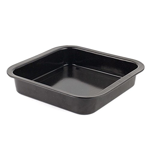 Russell Hobbs BW000751AMZ Romano 26 cm Square Roasting Pan, Enamel Baking Tray, Oven Tin, Easy-to-Clean, Vitreous Enamel Coating, Oven and Dishwasher Safe, 2 Year Guarantee, Black