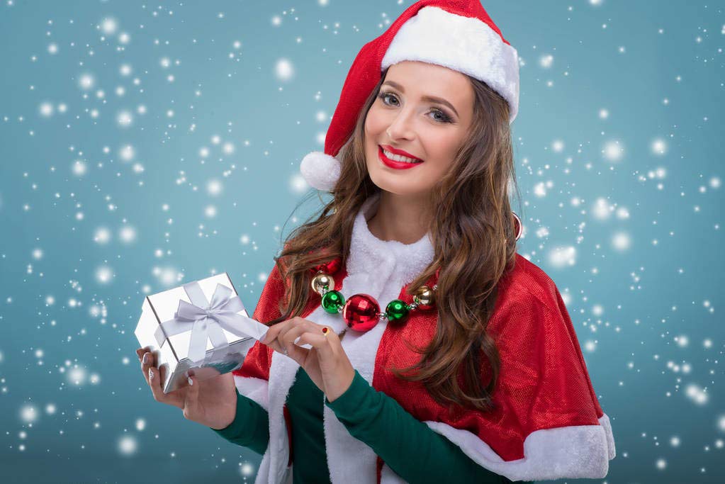 RUIZHEN 6 PCS Adjustable Christmas Ring for Women Christmas Tree Gift Bow Santa Claus Cane Deer Charm Ring Jewelry Set (6 PCS)