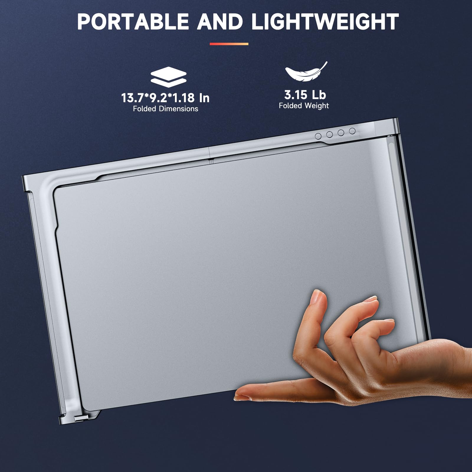 LIMINK 14" Triple Portable Monitor with 1 Cable Connect, S500 Laptop Screen Monitor Extender, 1200P USB A C Frameless Tri-Screen Compatible for 15-17.5" Windows, MacBook Air Pro, Include M1 & M2 Chip
