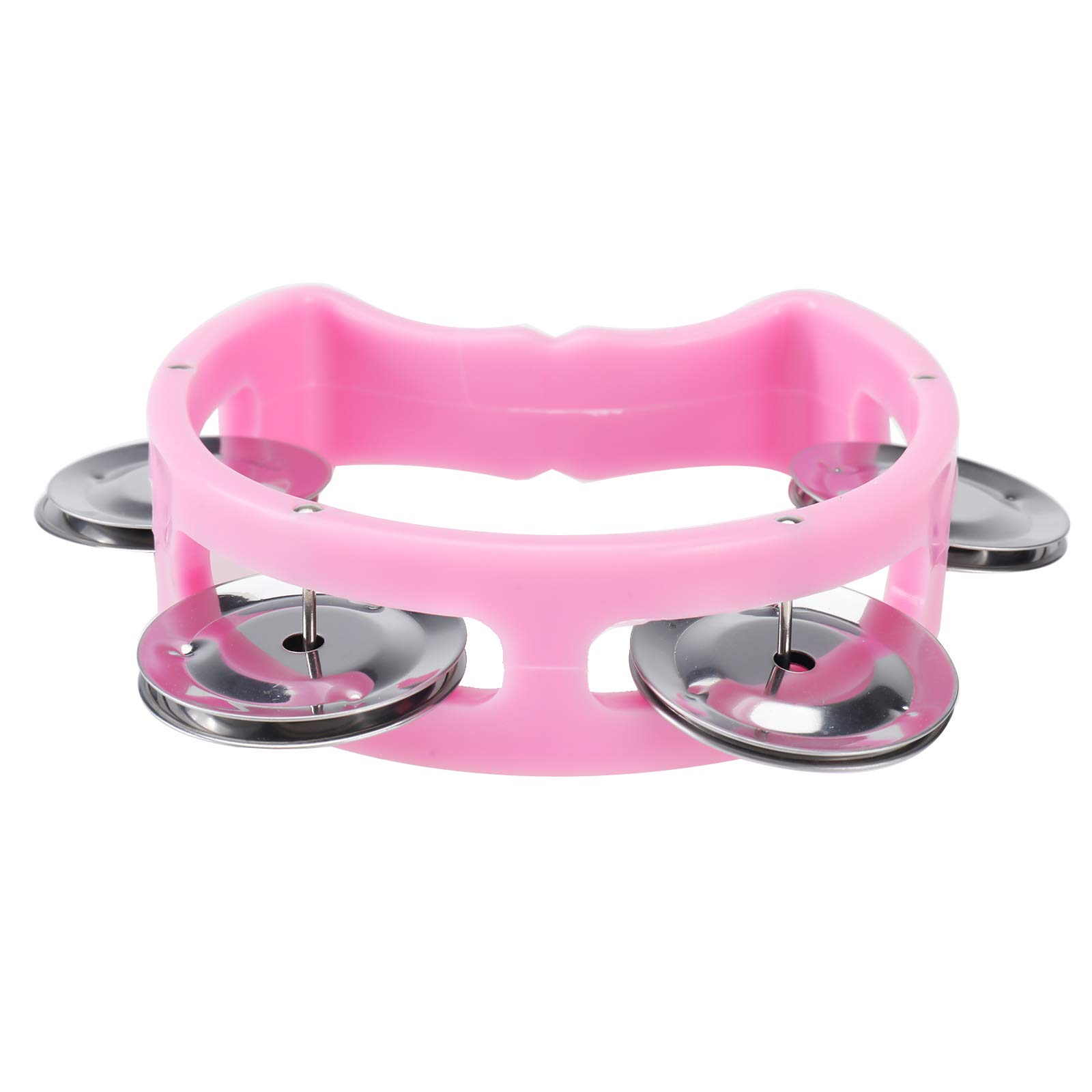 Patioer Hand Tambourine Bells, 12 Pcs Plastic Musical Percussion Tambourine with 4 Bells, Metal Jingles Tambourines