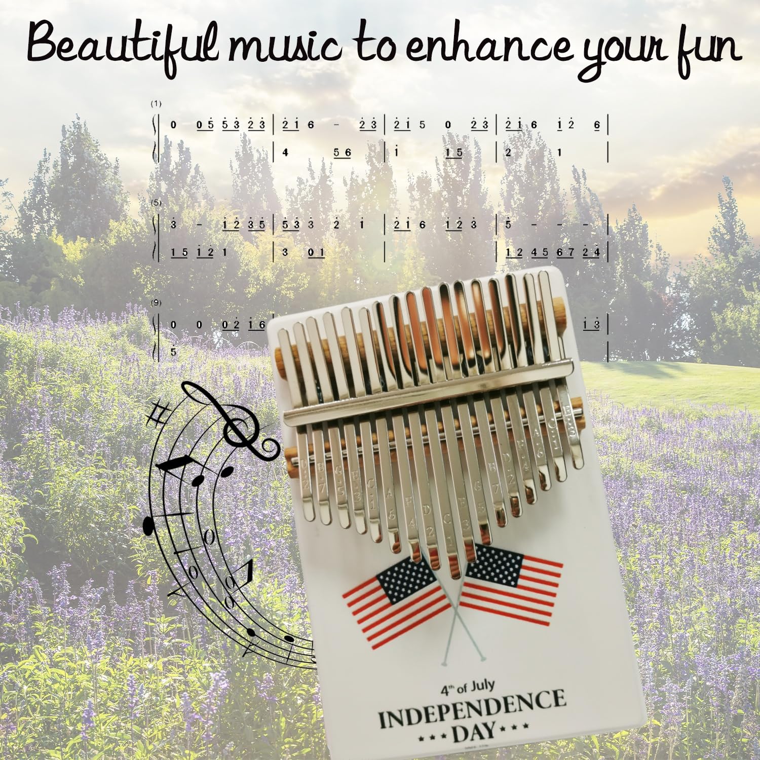 REGIS Kalimba 17-Key Thumb Piano with Instruction Book and Tuning Hammer ,Portable Personal Musical Instrument, Beginners to Professionals (Beige)