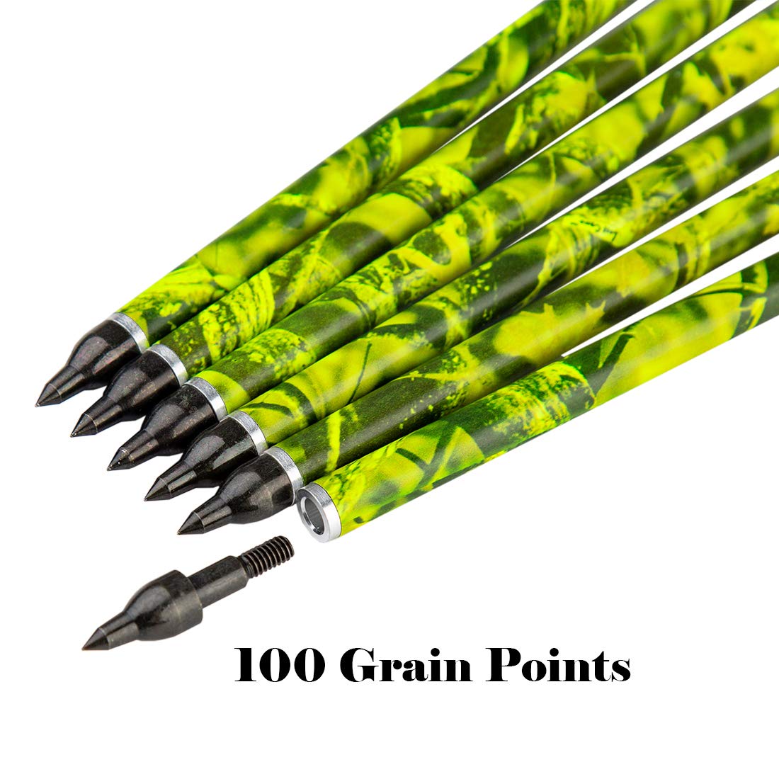 Pinals Archery Camo Crossbow Bolts 22 20 inch Carbon Hunting Arrows Crossbolt 12PCS Yellow 20"