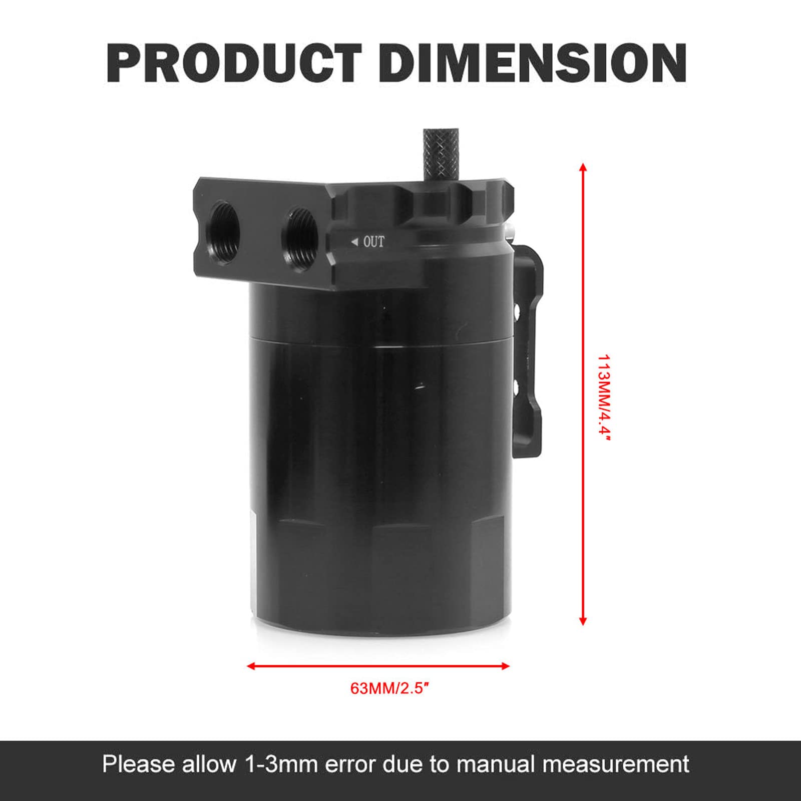 Ryanstar Oil Catch Can Kit Oil Separator Reservoir Tank Baffled Compatible with Ford F150 2.7EB 3.5EB 5.0L Passenger Side 2011-2021,Raptor 3.5L Ecoboost 2017-2021, Expedition 3.5L EcoBoost 2018-2021