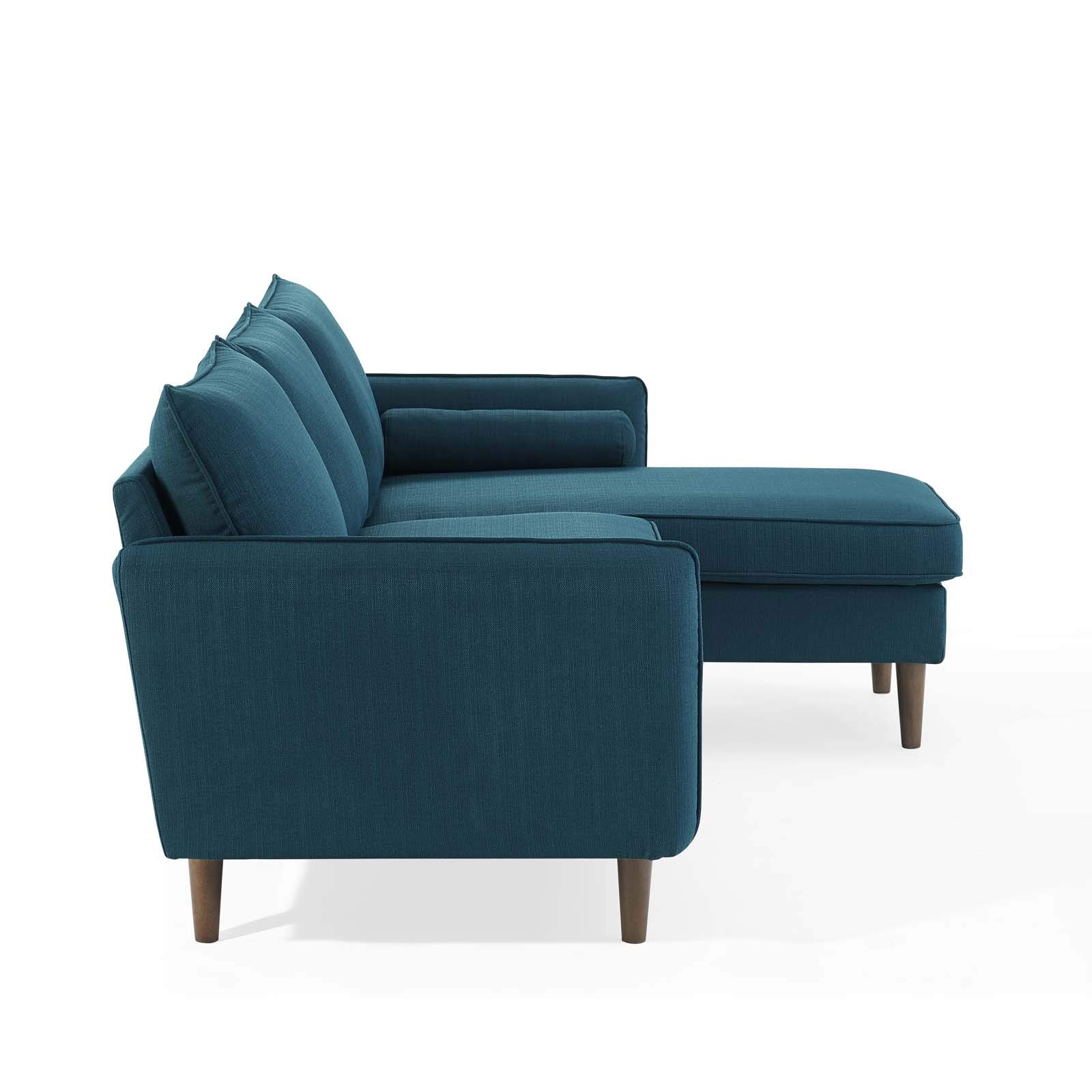 Modway Revive Right Or Left Sectional Modern Upholstered Fabric Sofa Couch, Azure