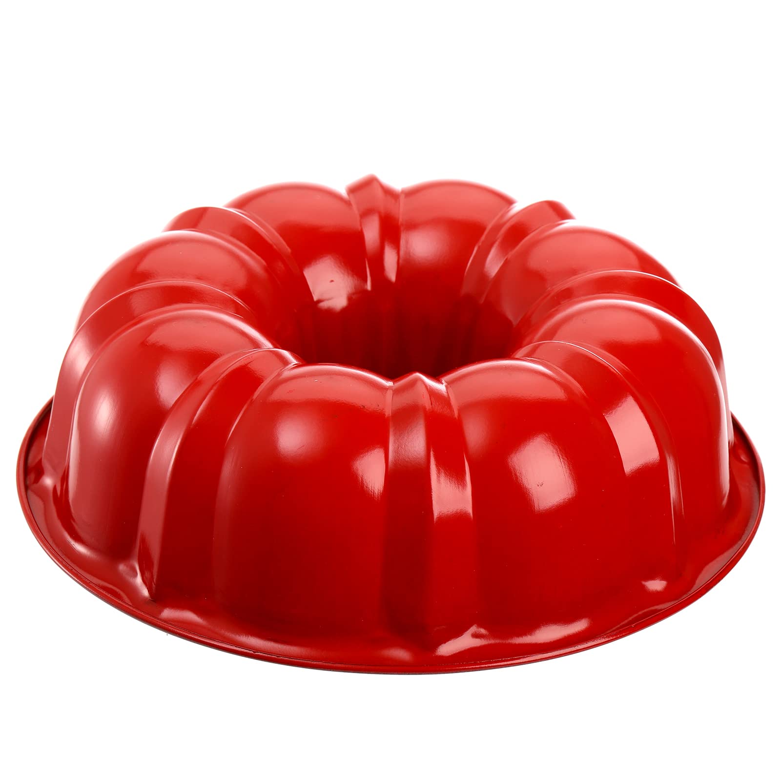 Tosnail Set of 3 Non-Stick Fluted Cake Pan, Tube Pan Round Cake Pan Steel Baking Pan Instant Pot Bakeware - 7", 8.5", 9.5", Red