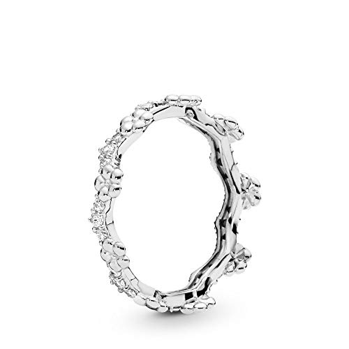 PANDORA Flower Crown 925 Sterling Silver Ring, Size: EUR-46, US-3.5-197924CZ-46