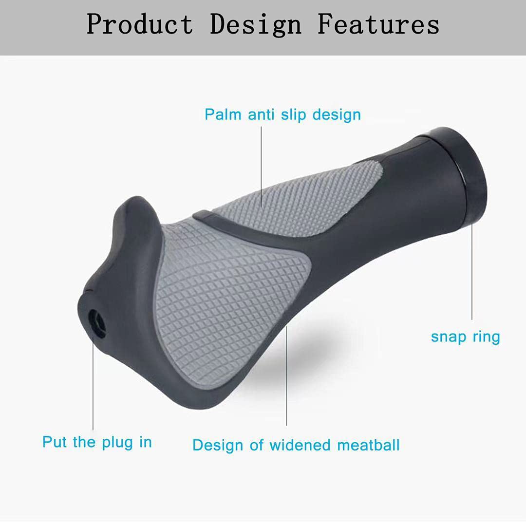 MUYDZ 1 Pair Bike Grips with Rubber Ergonomic Antislip Handlebar Grips for Bicycle Mountain Bike Road MTB(General Section)