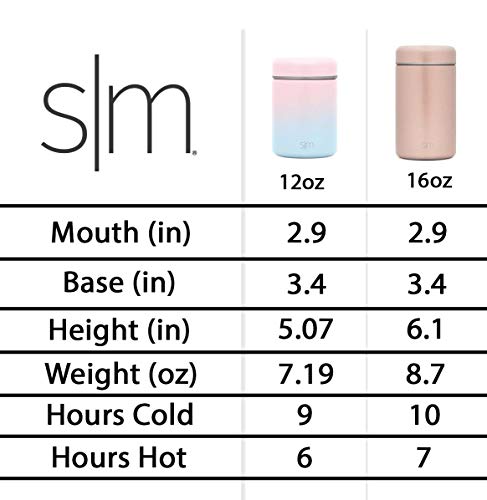 Simple Modern Provision Insulated Food Jar Thermos -Stainless Steel Leak Proof Storage Lunch Container for Hot Food 12oz with Steel Lid Ombre: Moonlight