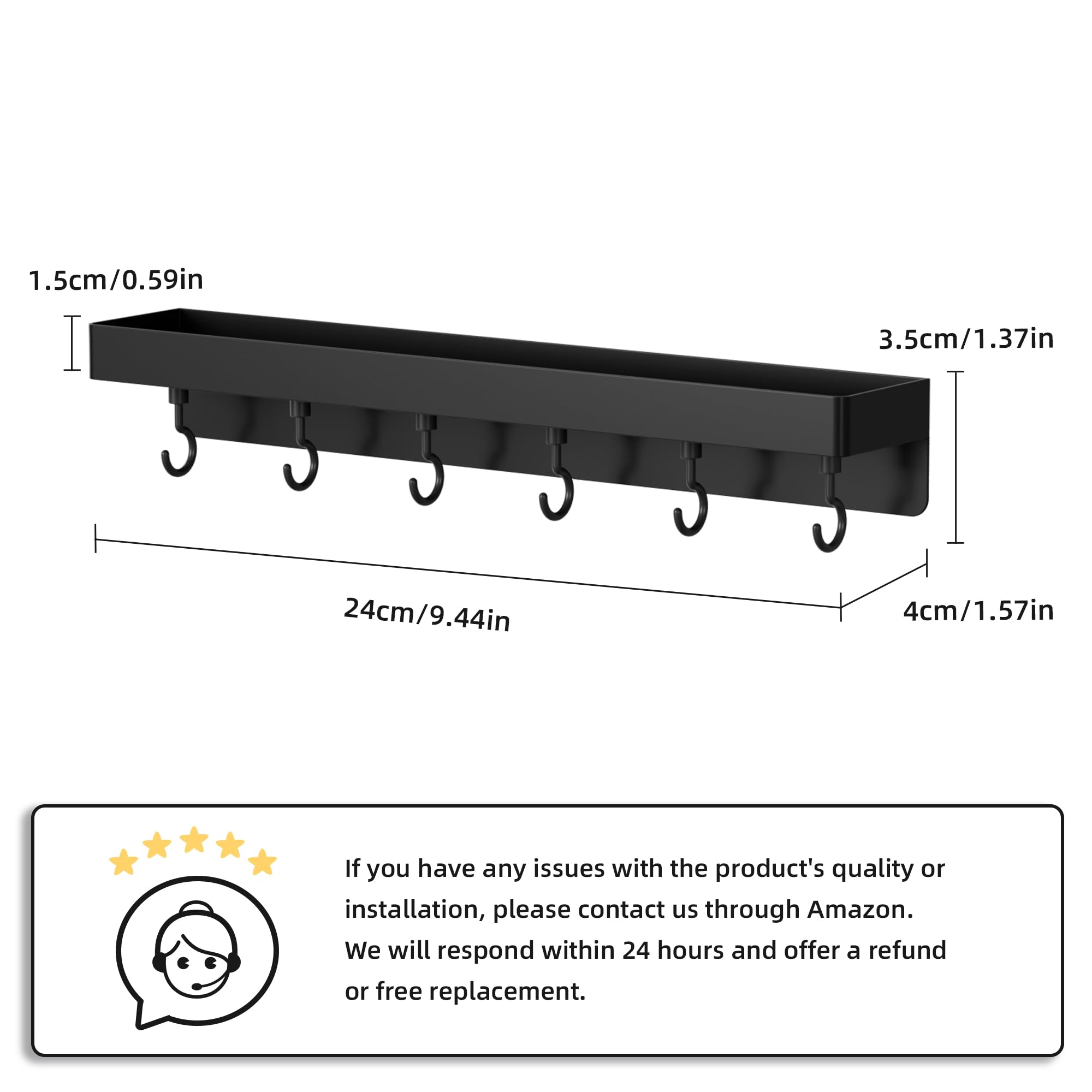 niffgaff Self-Adhesive Key Holder Wall Mount, Stainless Steel Key Hooks and Mail Holder