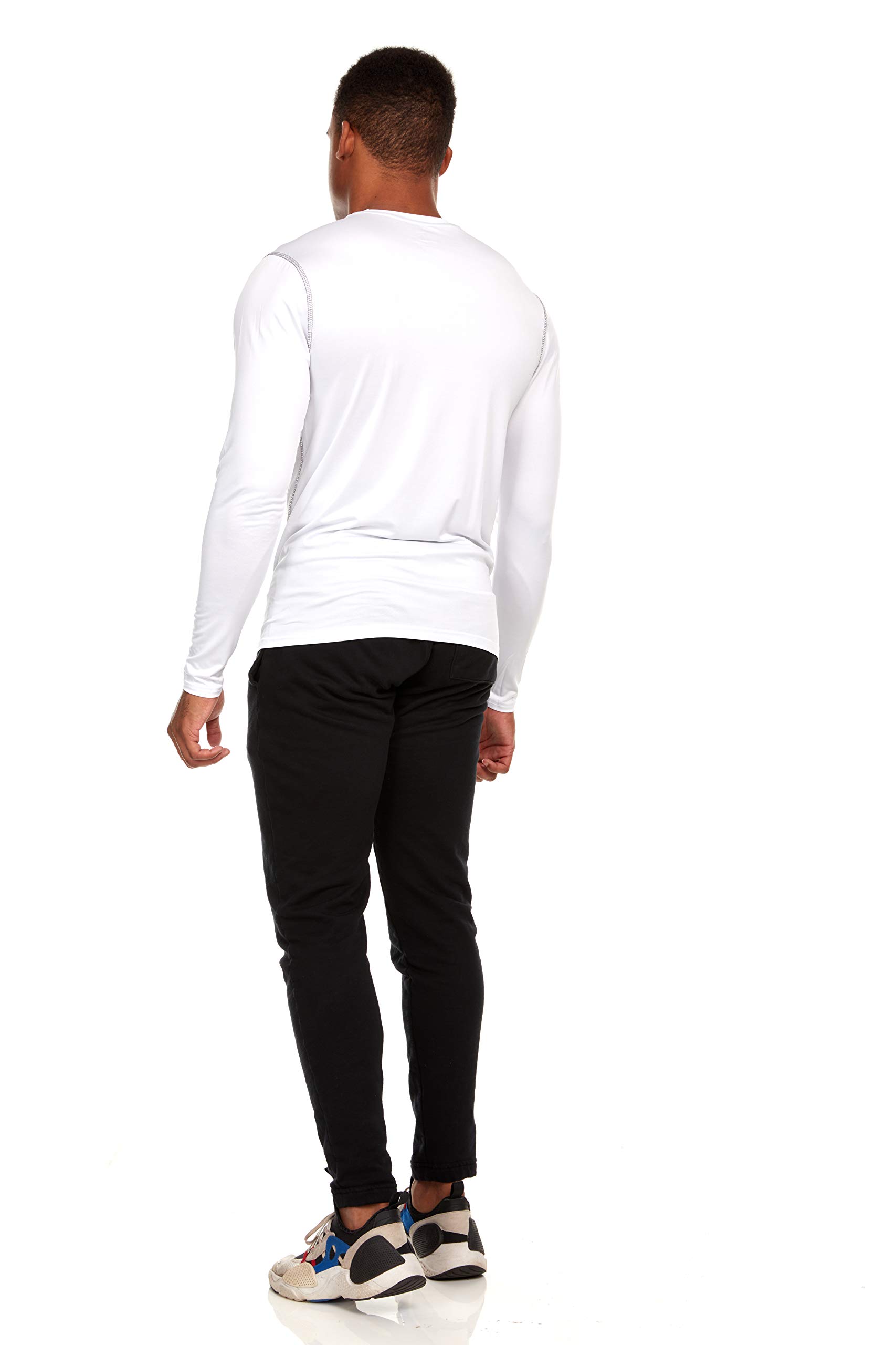 Russell Athletic Men's Fitted Long Sleeve Performance T-Shirt, White, Medium