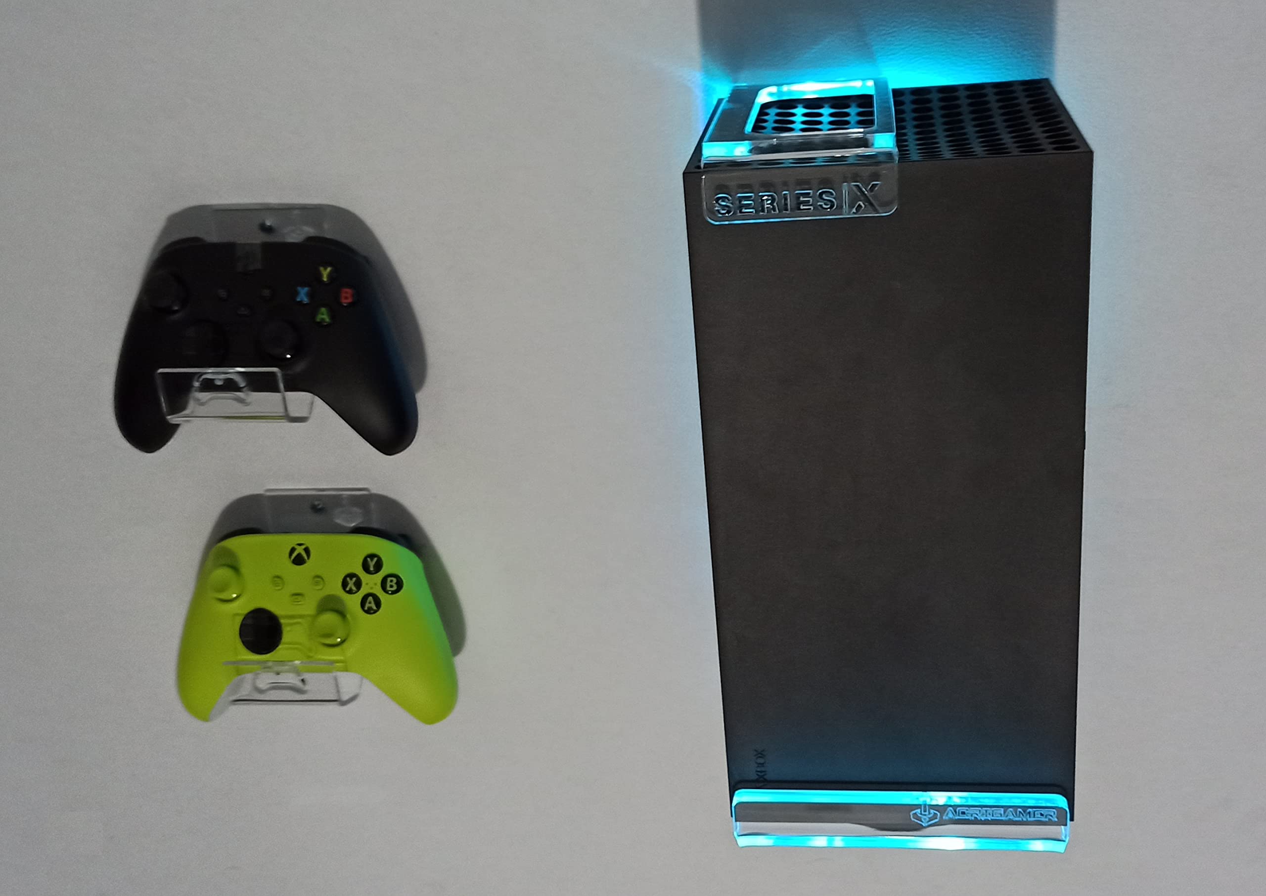 Wall Mount for Xbox SERIES S with Multicolor LED Lighting KIT + 2 Control Mount