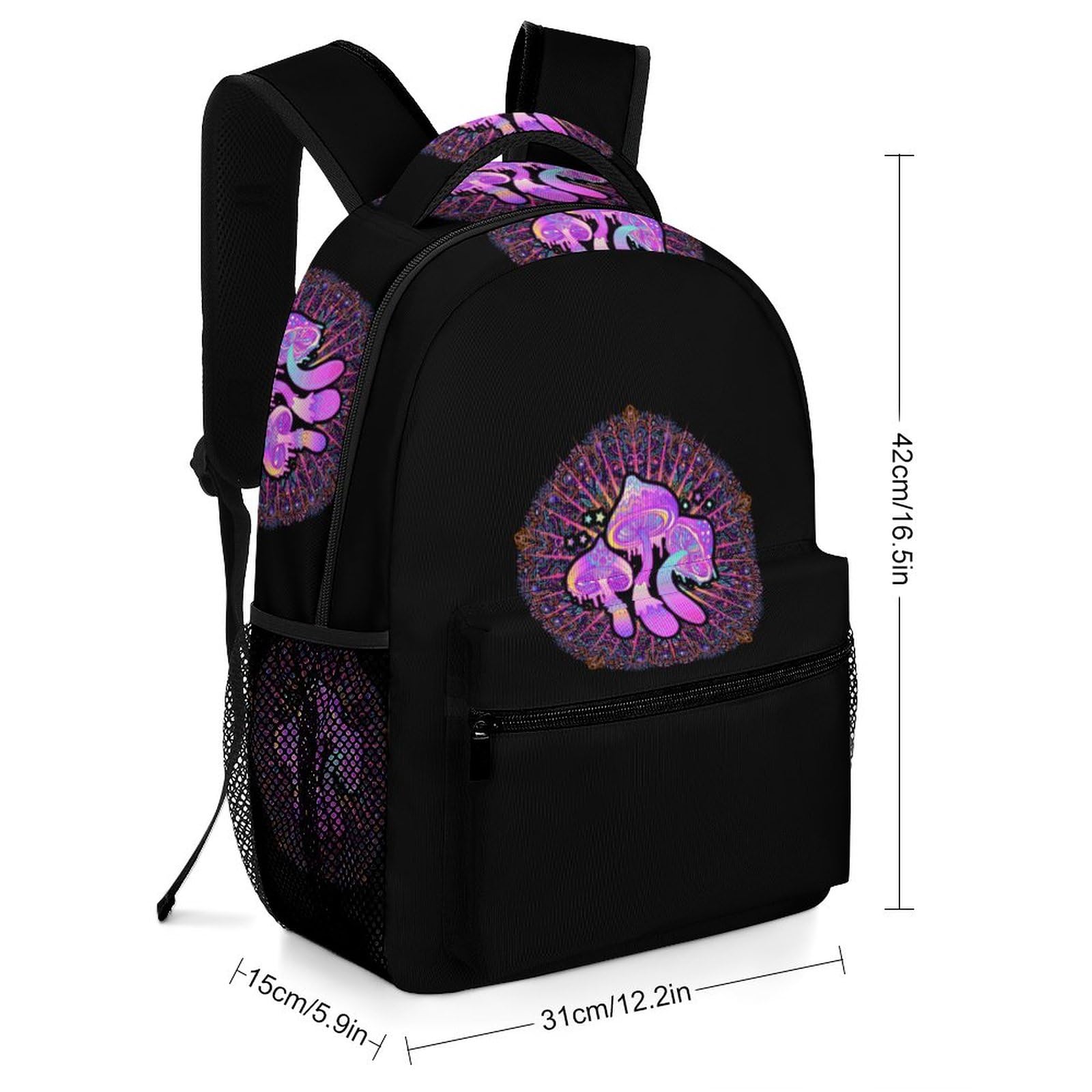 Psychedelic Mushrooms Lightweight Travel Backpack for Unisex Casual Laptop Bookbag for Camping
