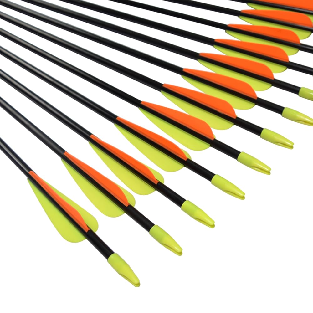 Practice Fiberglass Arrows Archery 28 Inch Target Shooting Safetyglass Recurve Bows Suitable for Youth Children Woman Beginner 6PCS Pack