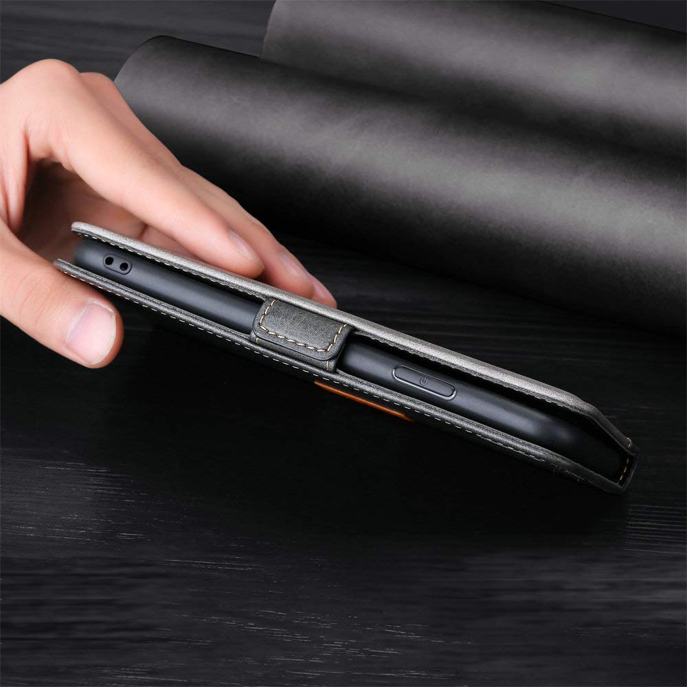 Oujietong Case for Unimax UMX U693CL Case (NO FIT U696CL) Silicone TPU + Flip Cover Stand Shell Black
