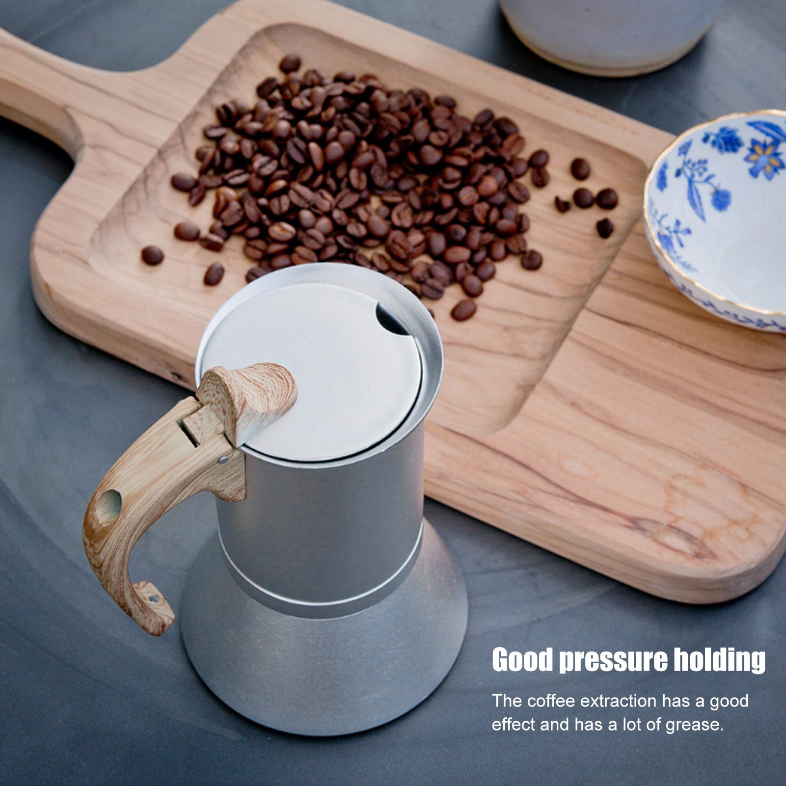 Stovetop Coffee Maker, 150ml Coffee Maker Moka Pot Stainless Steel Coffee Pot Induction Cooker Use Home Supplies
