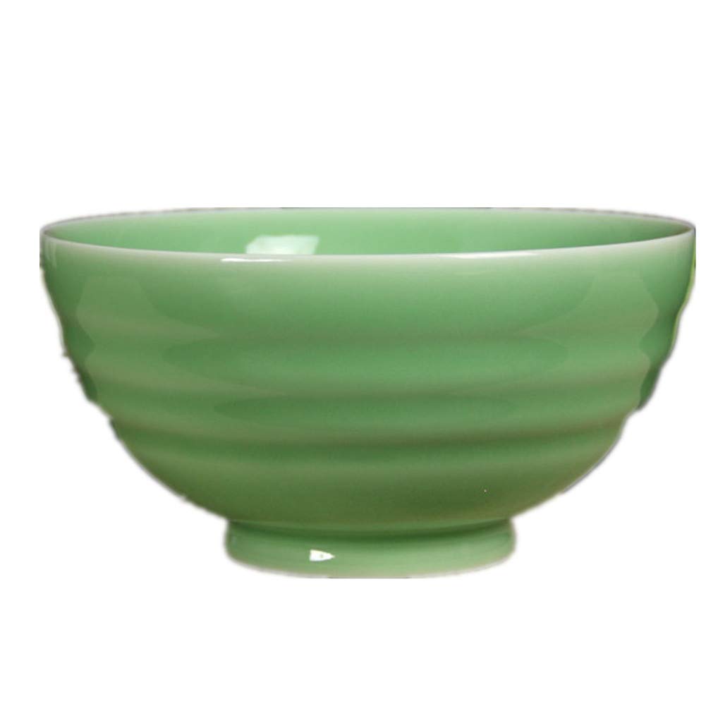 Salad Bowl 28 Ounce Chinese Rice Bowls Celadon Dinnerware Porcelain Cereal Bowls Microwave and Dishwasher Safe (6.5 Inch, Green)