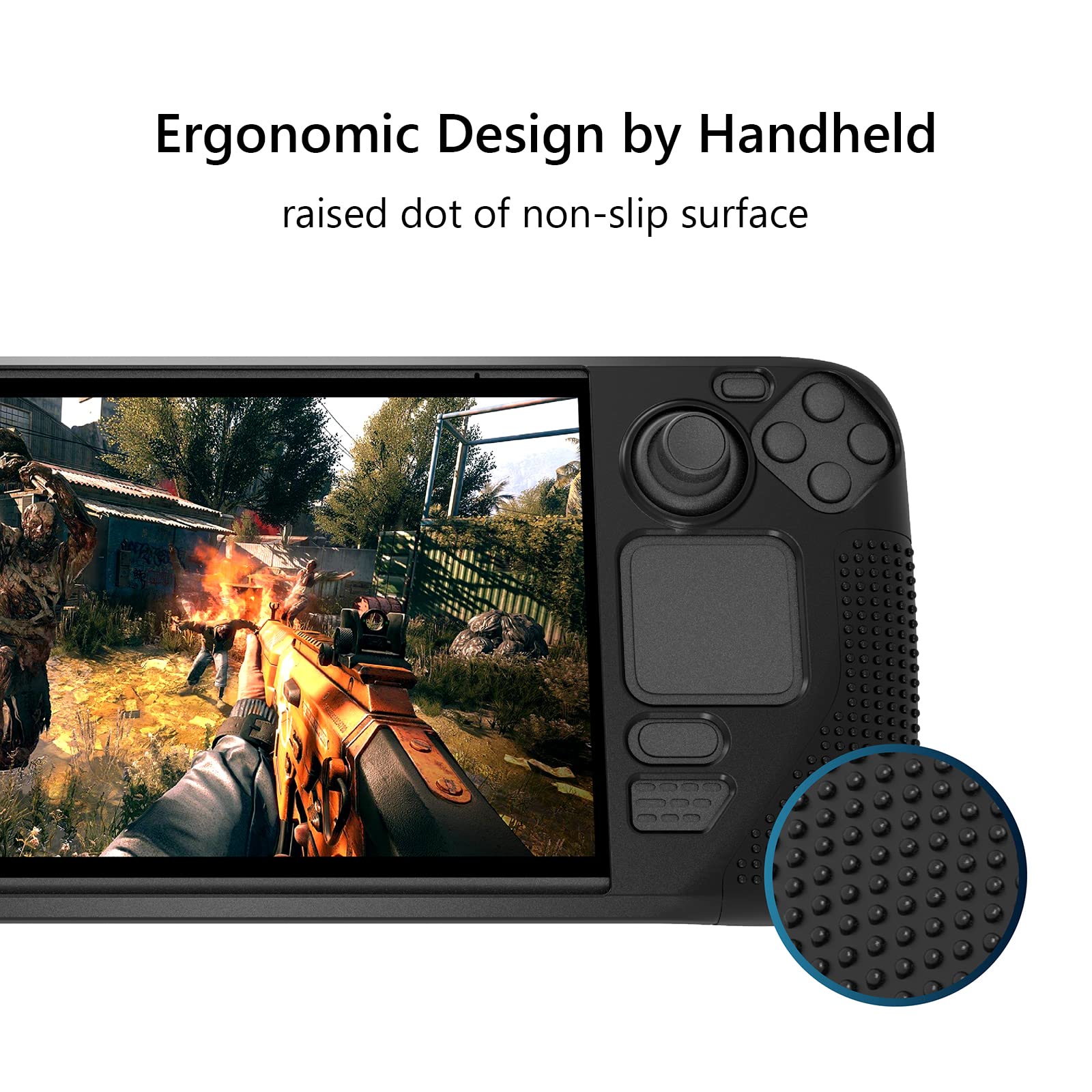 Protective Case Compatible for Valve Steam Deck 2021, Steam Deck Cover Accessories (Black)