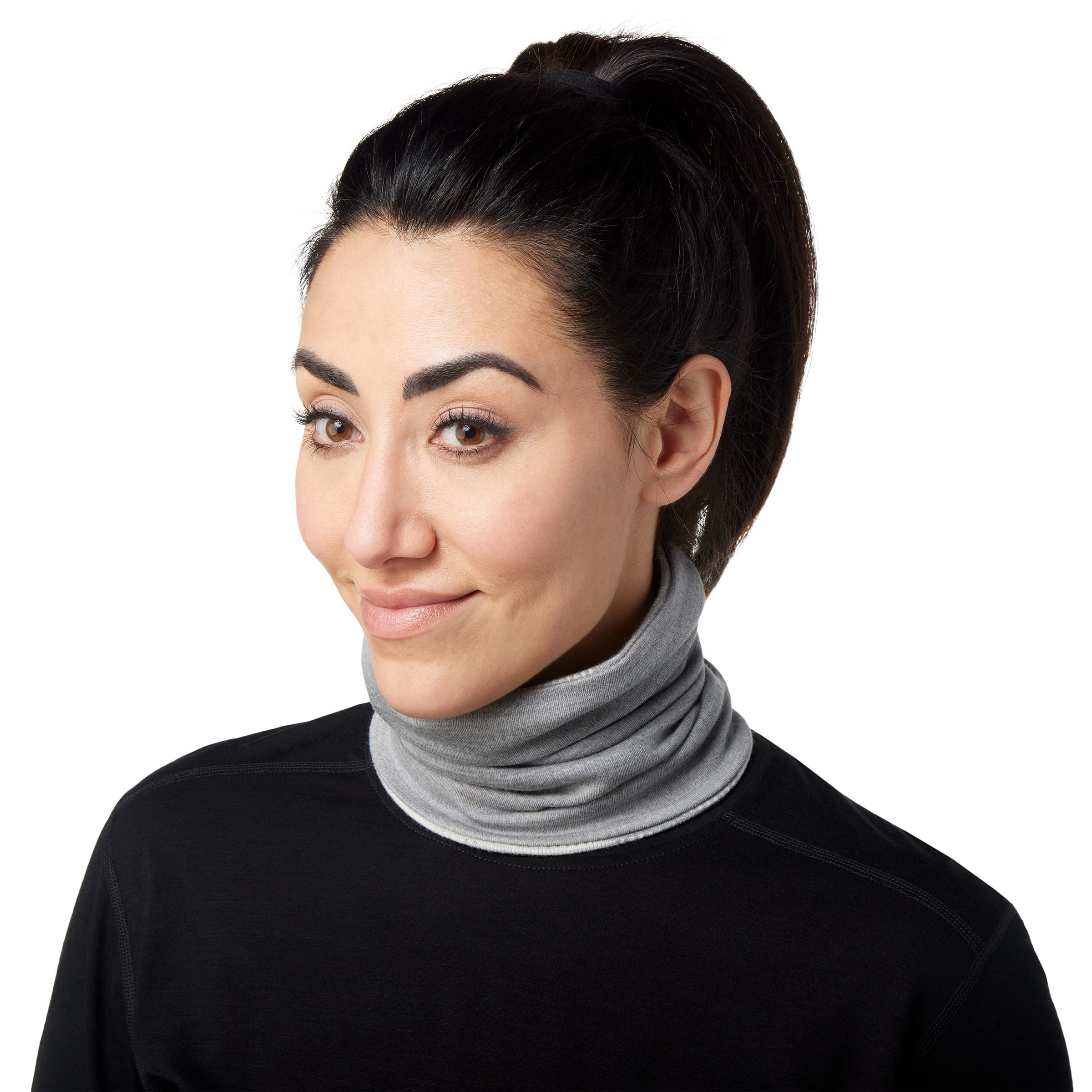 Smartwool Thermal Merino Reversible Pattern Neck Gaiter | Merino Wool Neck Warmer for Men and Women, Light Gray Mountain Scape, One Size