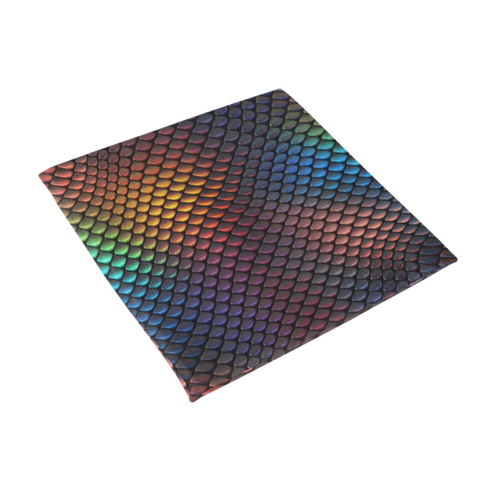 Sletend Seat Cushion Fish Scale Colorful Chair Pad 15.7 x 15.7 in. Soft Memory Foam with Washable Cover, for Kitchen, Dining, Office Chairs and Car Seats Decor