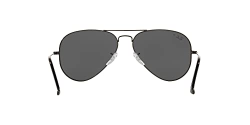 Ray-Ban RB3025 Classic Aviator Sunglasses, Black/Polarized Black, 58 mm