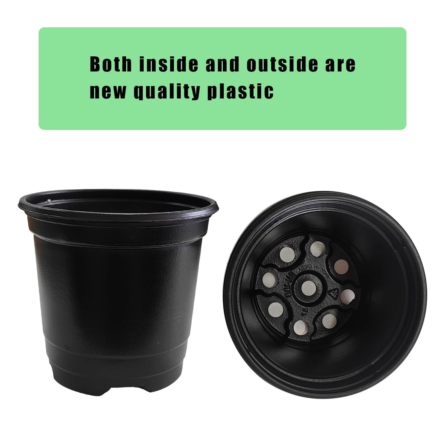 RooTrimmer 10CM Black Seedling Pots 4 inch Thick Nursery Pots 50 Pcs, Soft and Sturdy Seeds Starter Pots(50Pack,Black)